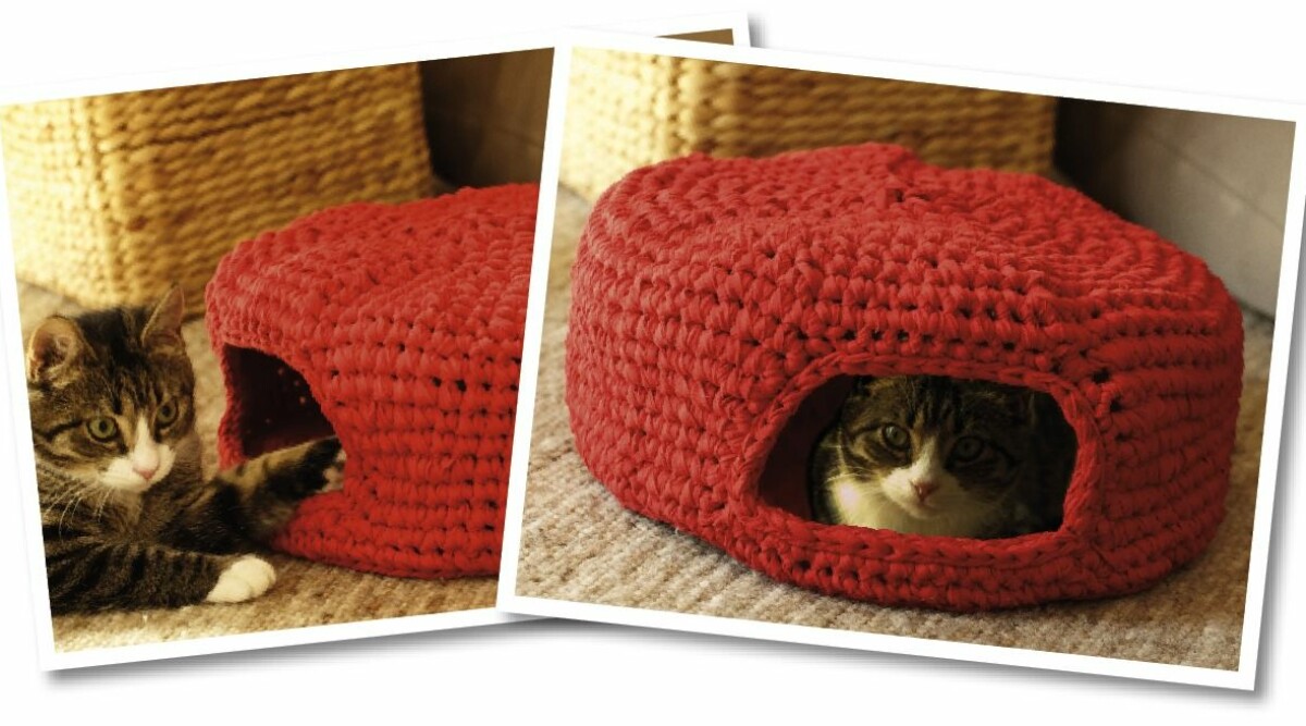 Enkel beskrivning: Virka en koja till din katt – enkelt | Allas